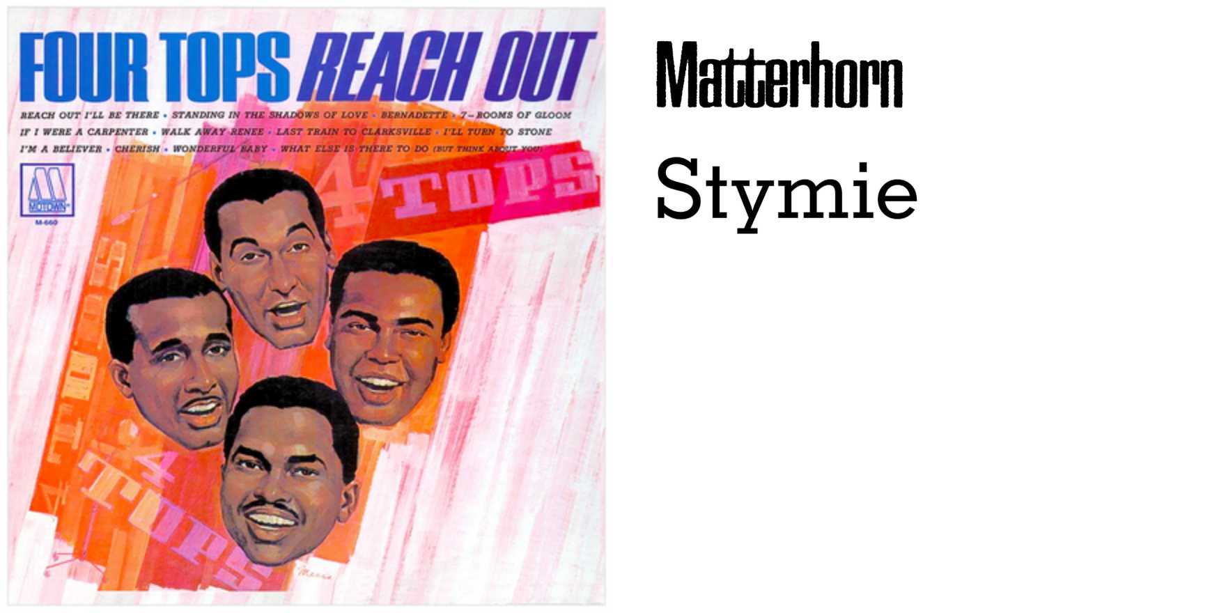 Four Tops – Reach Out album art - Fonts In Use