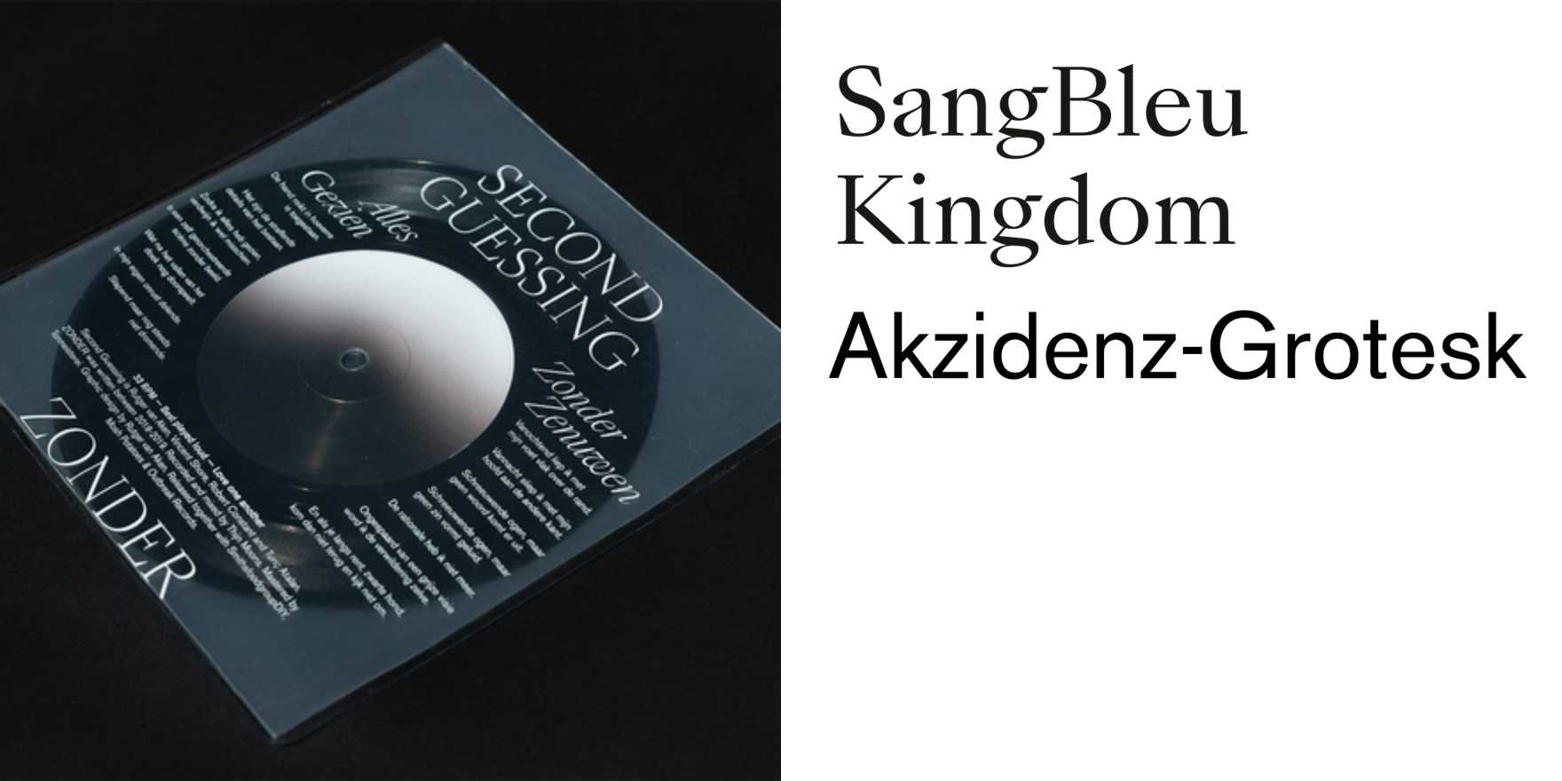 Second Guessing – Zonder record and poster - Fonts In Use
