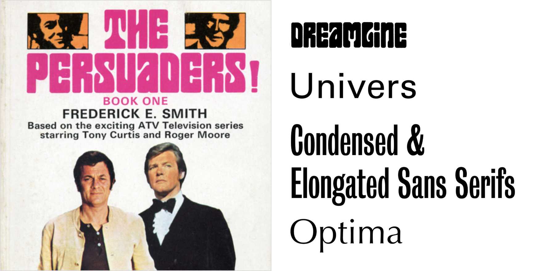 The Persuaders! opening titles and book covers - Fonts In Use