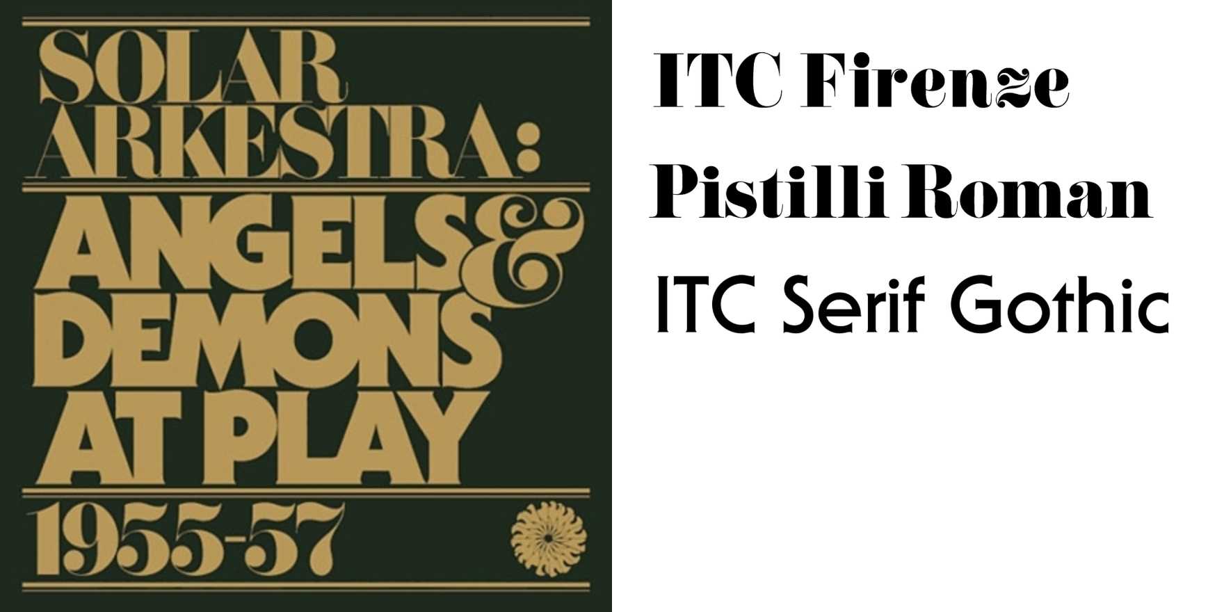 Solar Arkestra: Angels & Demons at Play - Fonts In Use