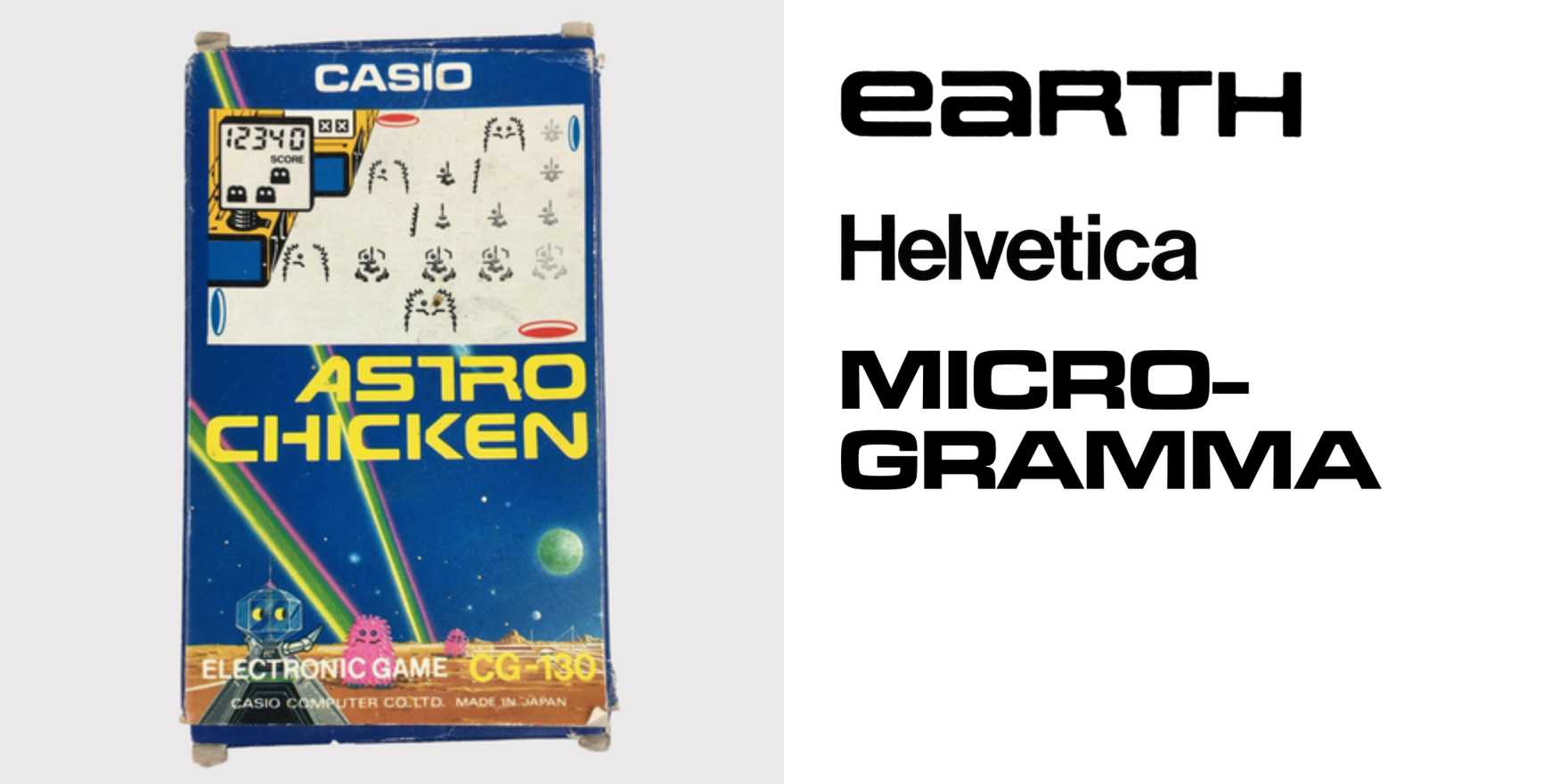 Astro Chicken electronic game - Fonts In Use