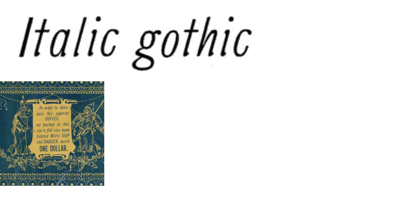 Italic Gothic in use - Fonts In Use
