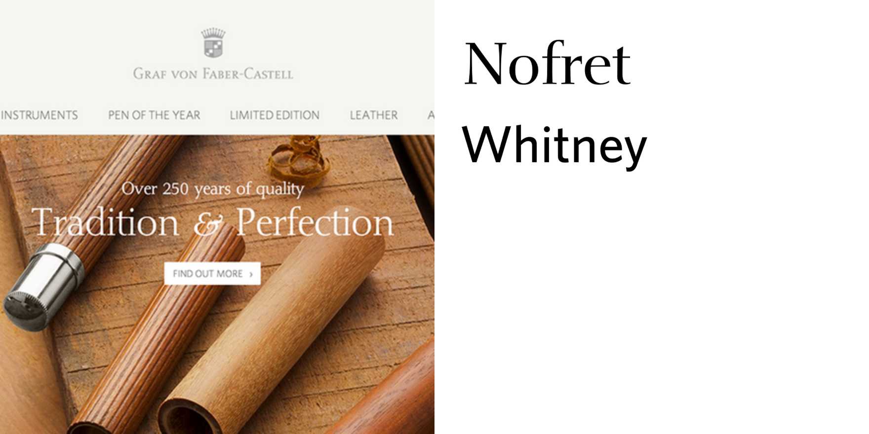 Faber Castell website - Fonts In Use