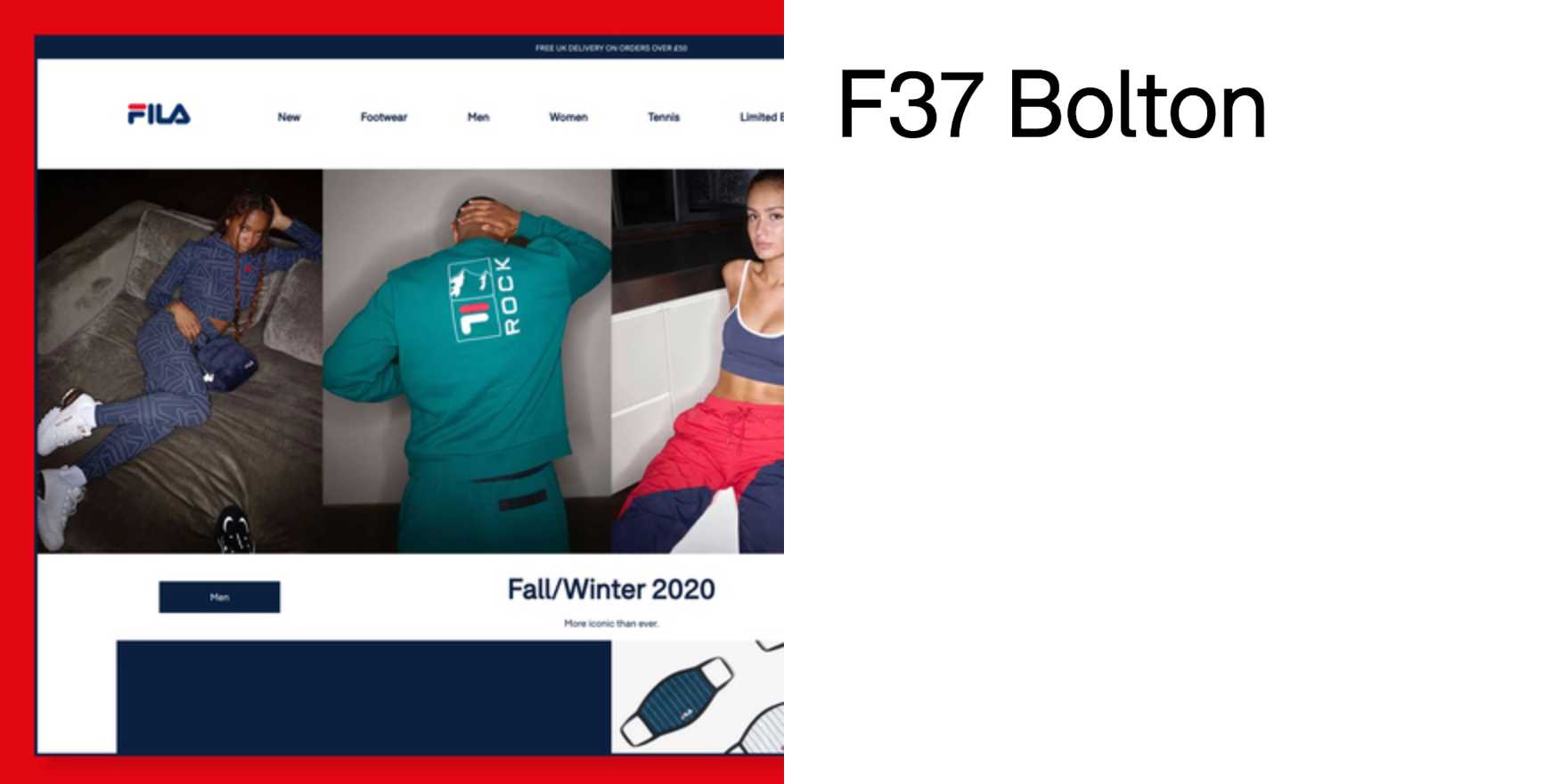 Fila UK website - Fonts In Use