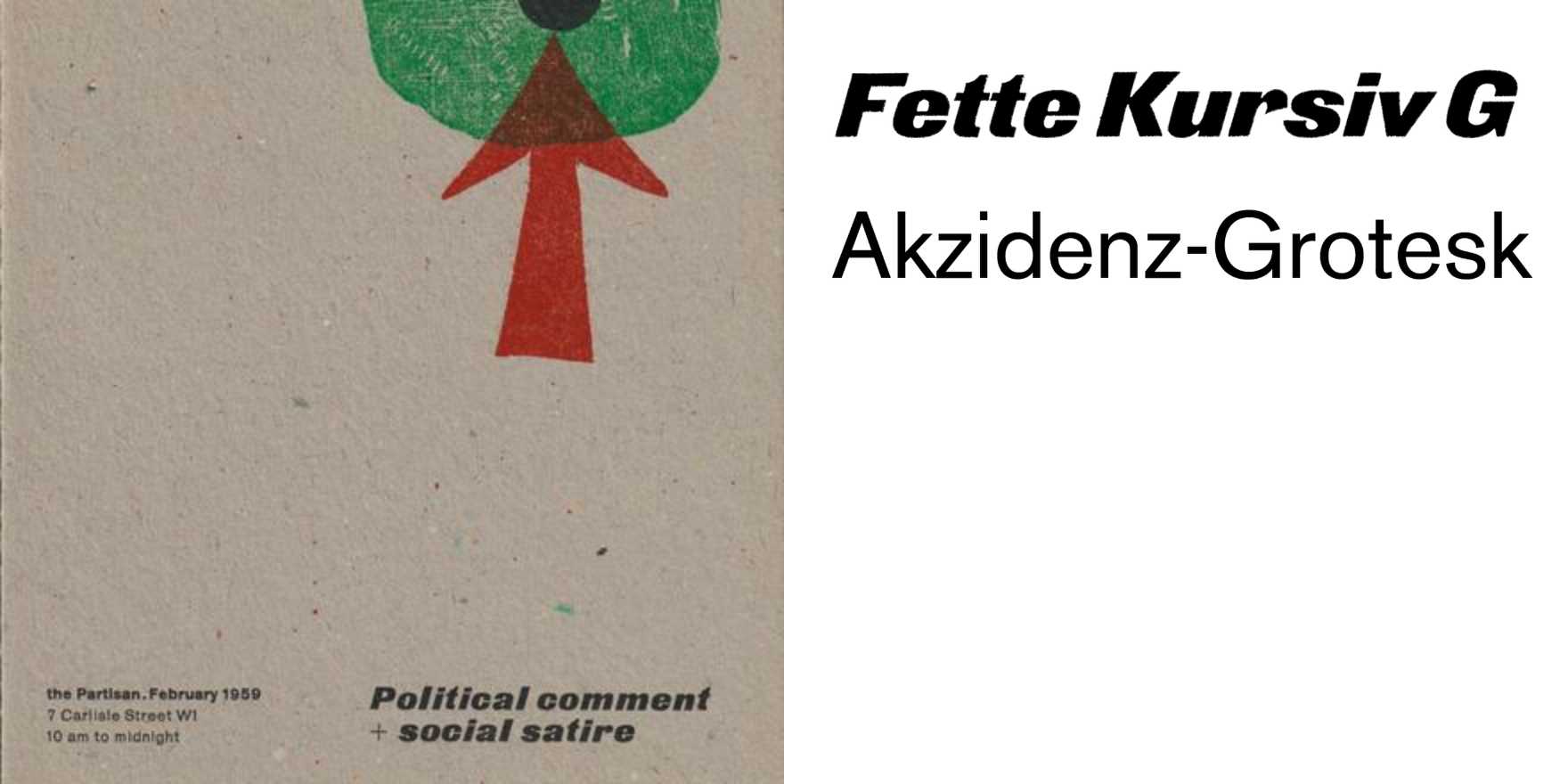 The Partisan catalog: “Political comment + social satire” - Fonts In Use