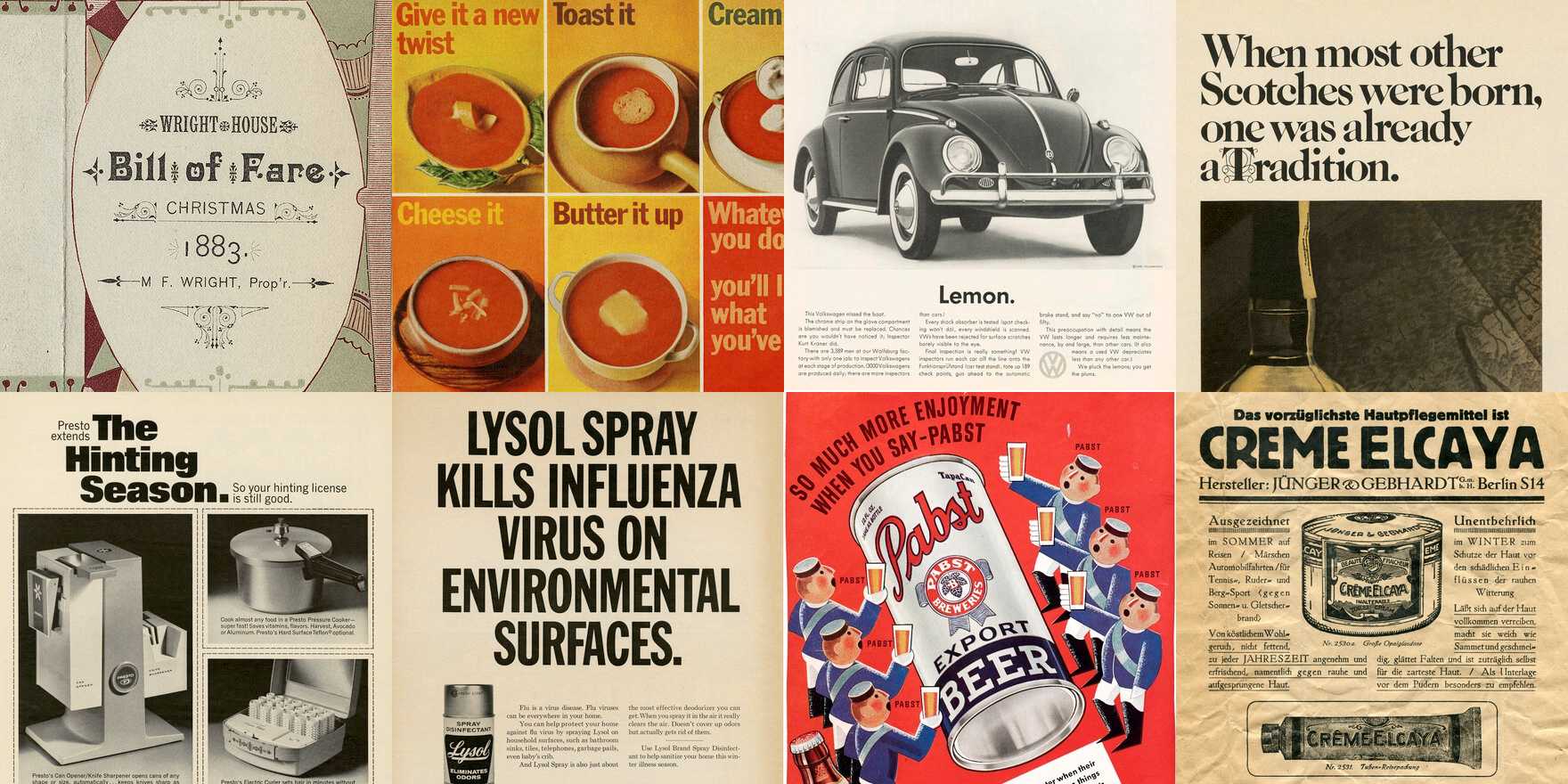 Vintage Ads - Fonts In Use