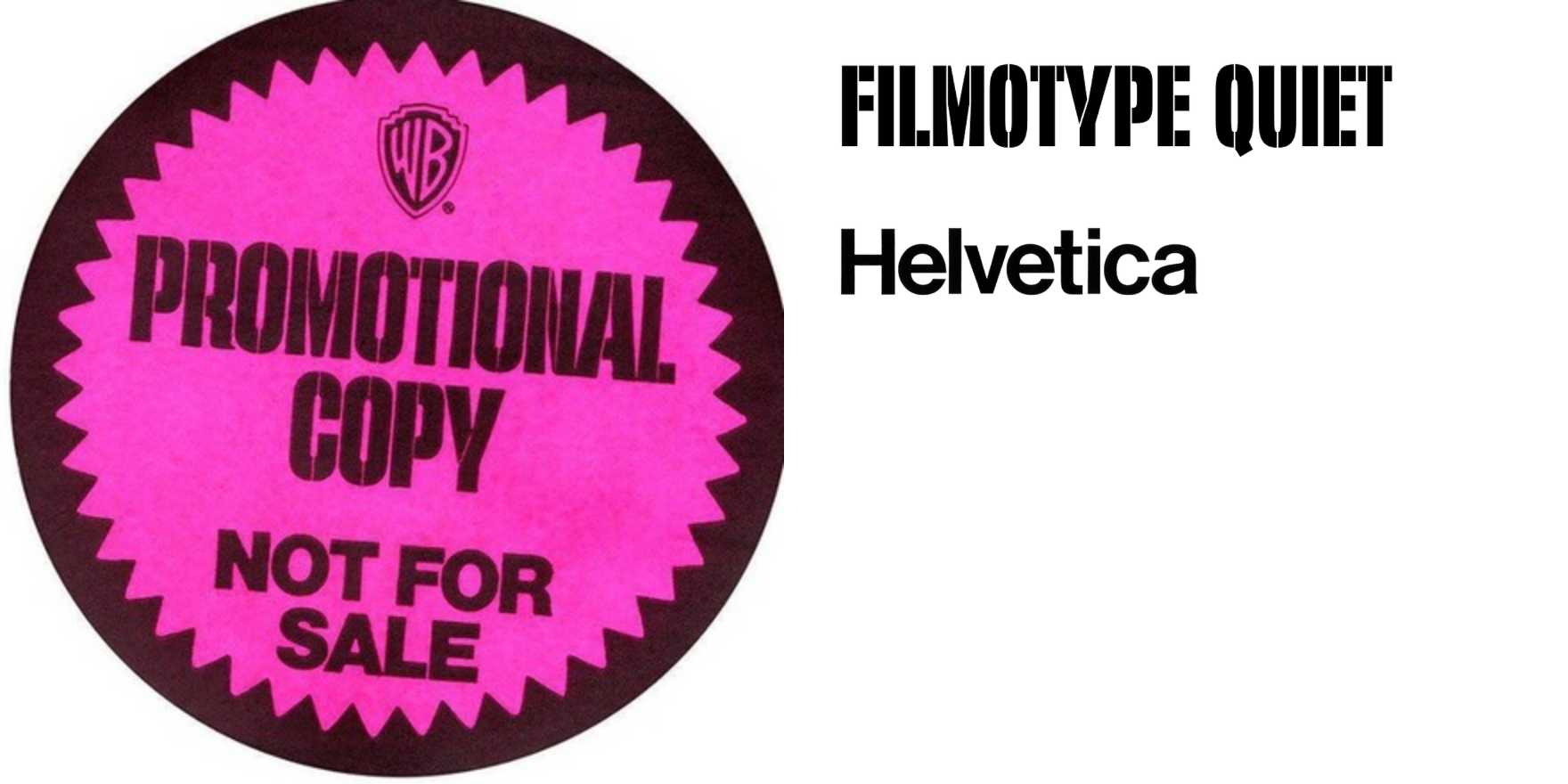 Warner Bros. “Promotional Copy” stickers - Fonts In Use