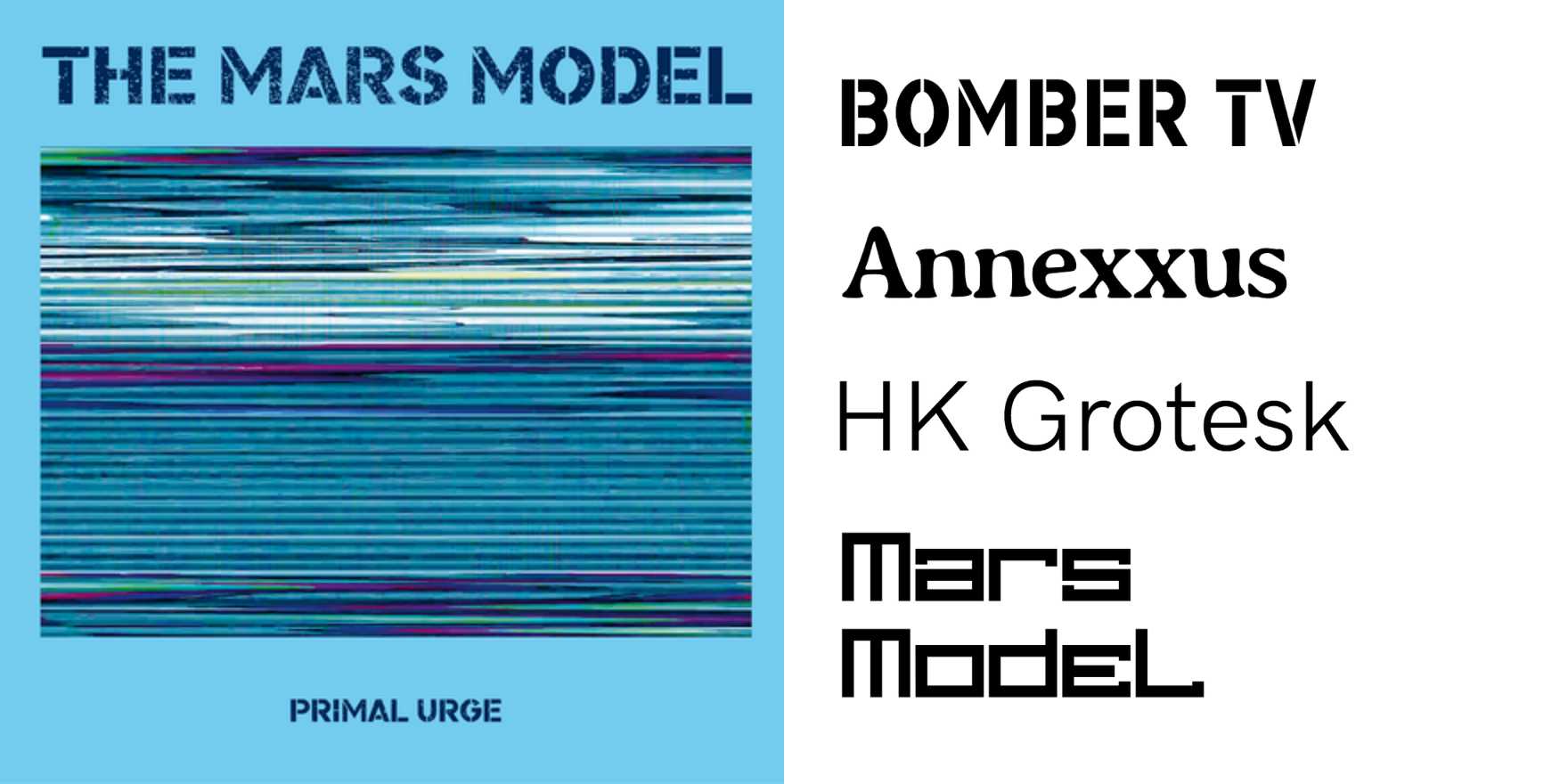 The Mars Model – Primal Urge album art - Fonts In Use