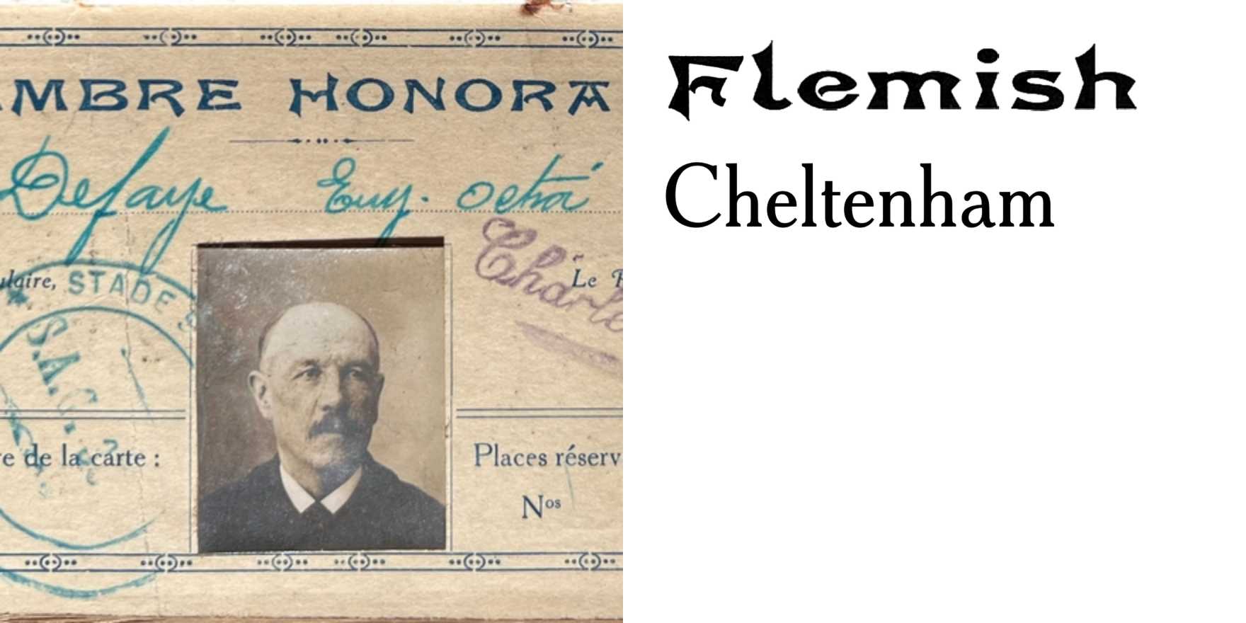 Honorary membership card, Stade Saint-Maixentais - Fonts In Use