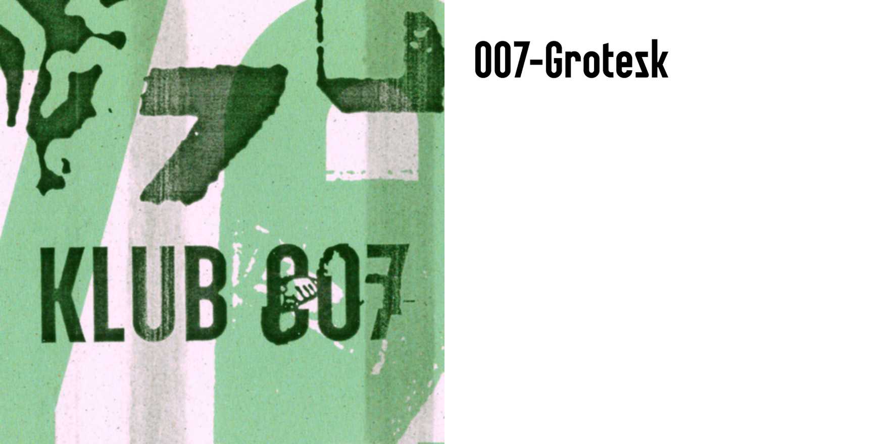 Klub 007 Strahov - Fonts In Use