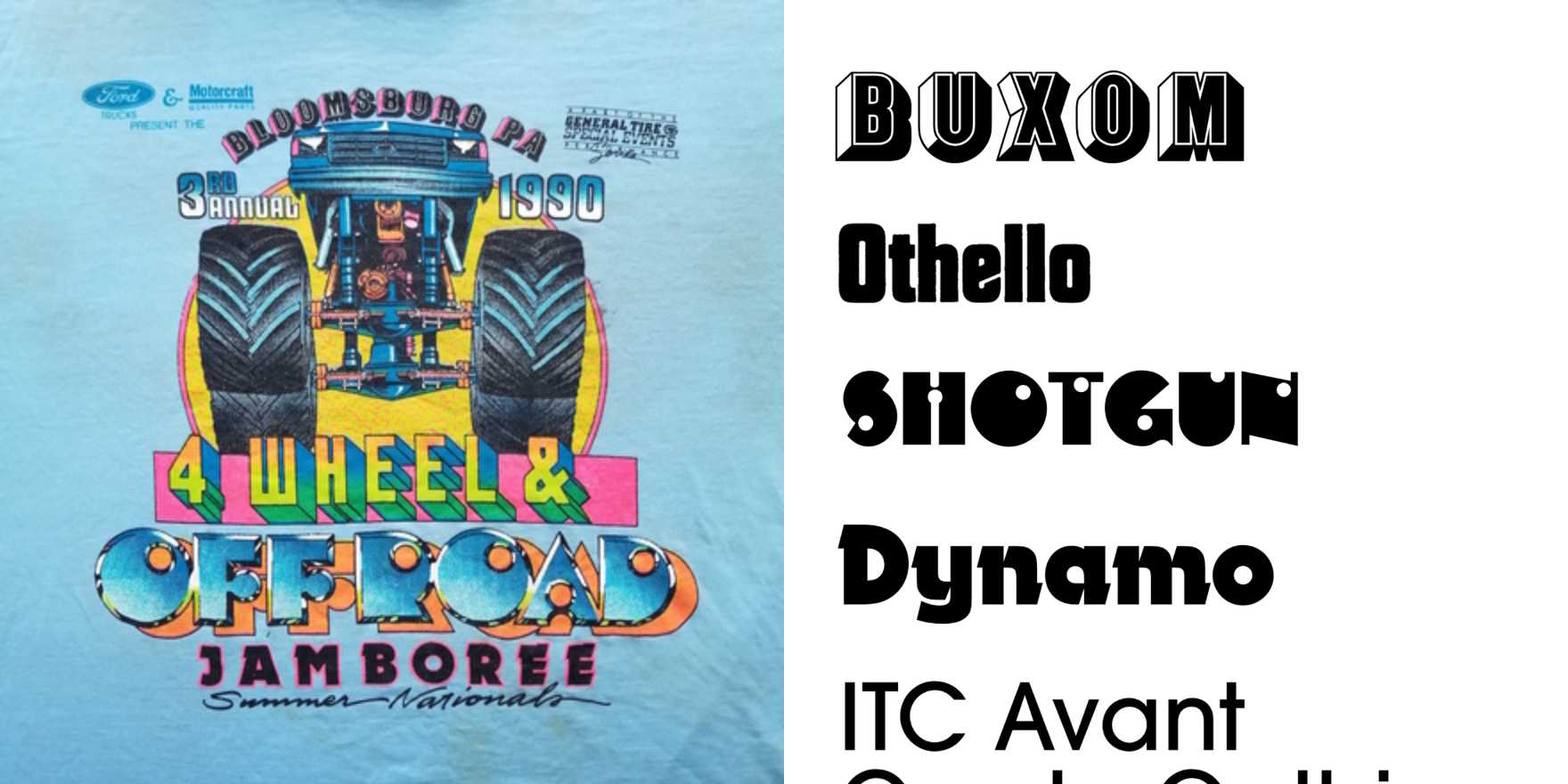 3rd Annual 4 Wheel & Off-Road Jamboree shirt - Fonts In Use