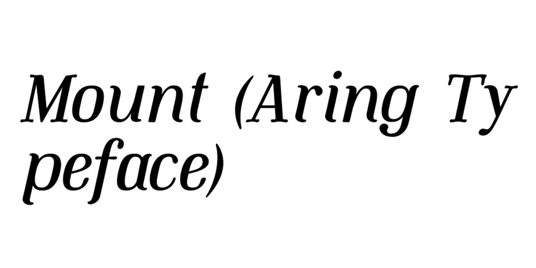 Mount (Aring Typeface) in use - Fonts In Use