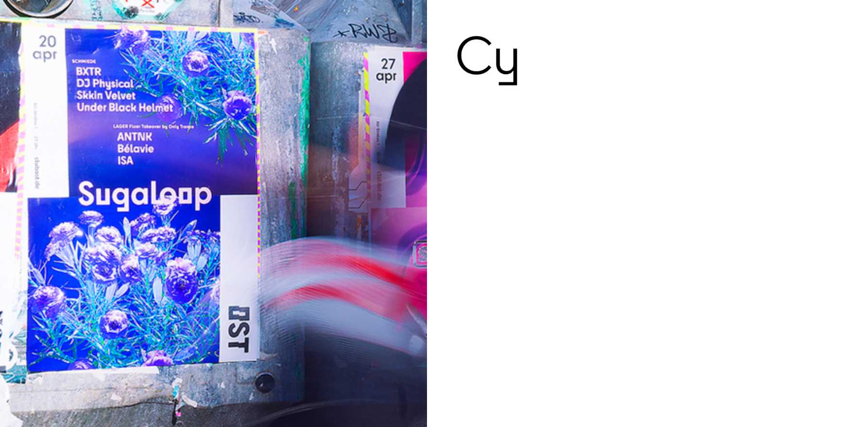 Sugaloop and Synaptica at Club OST - Fonts In Use