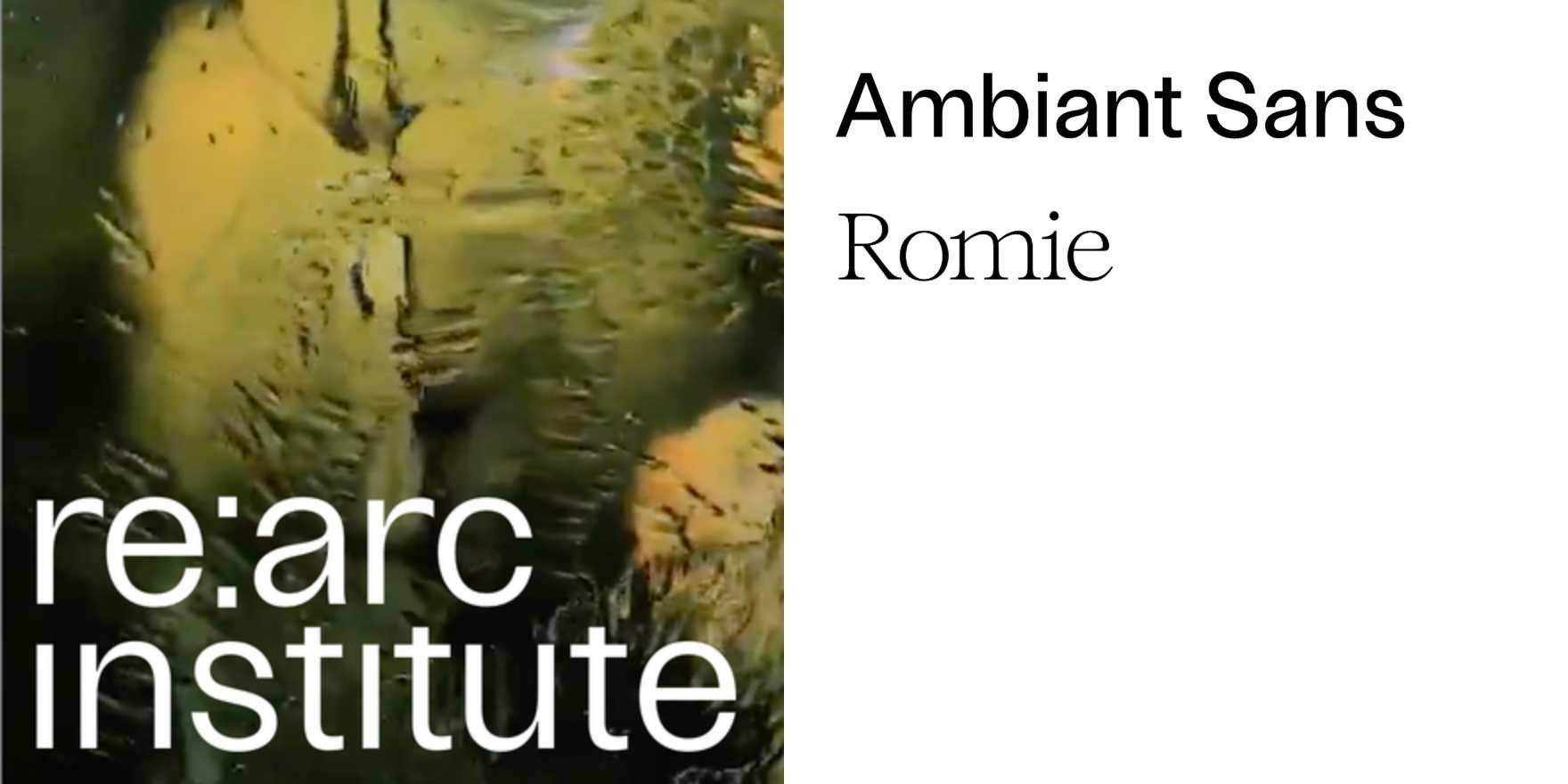 re:arc institute - Fonts In Use