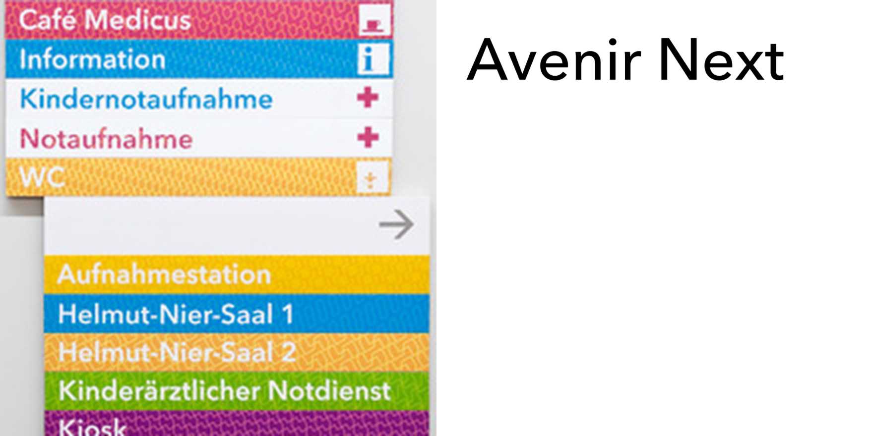 Offenbach Hospital sign system - Fonts In Use