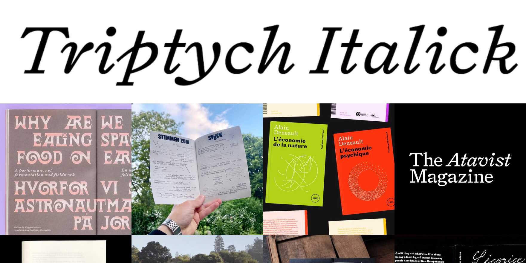 Triptych Italick in use - Fonts In Use
