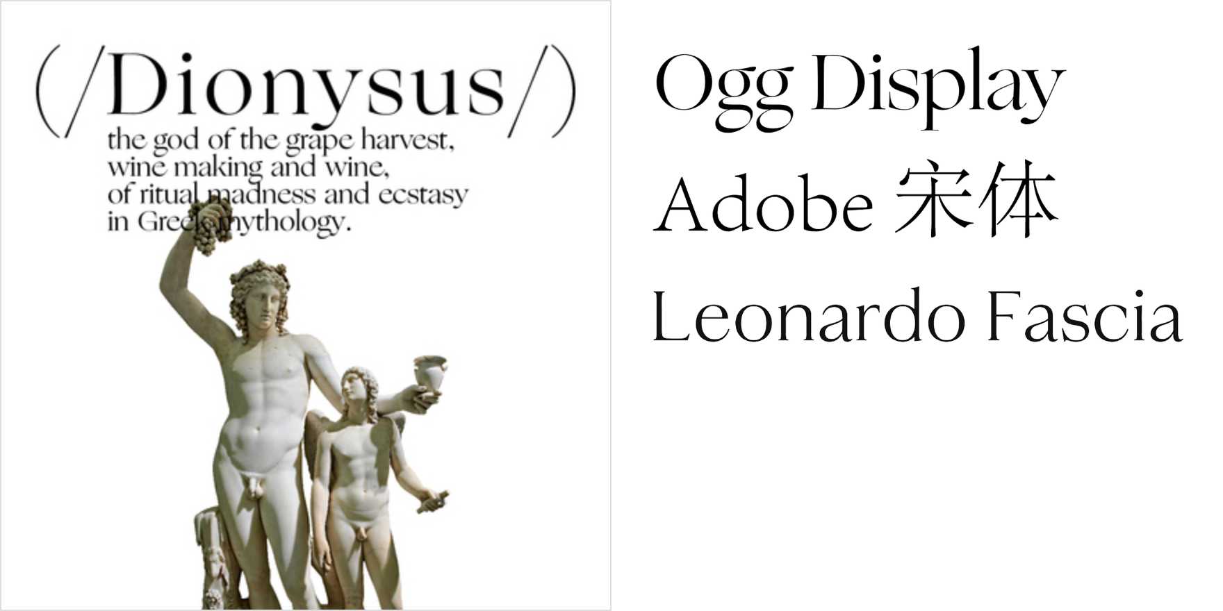 The Great Dionysia - Fonts In Use