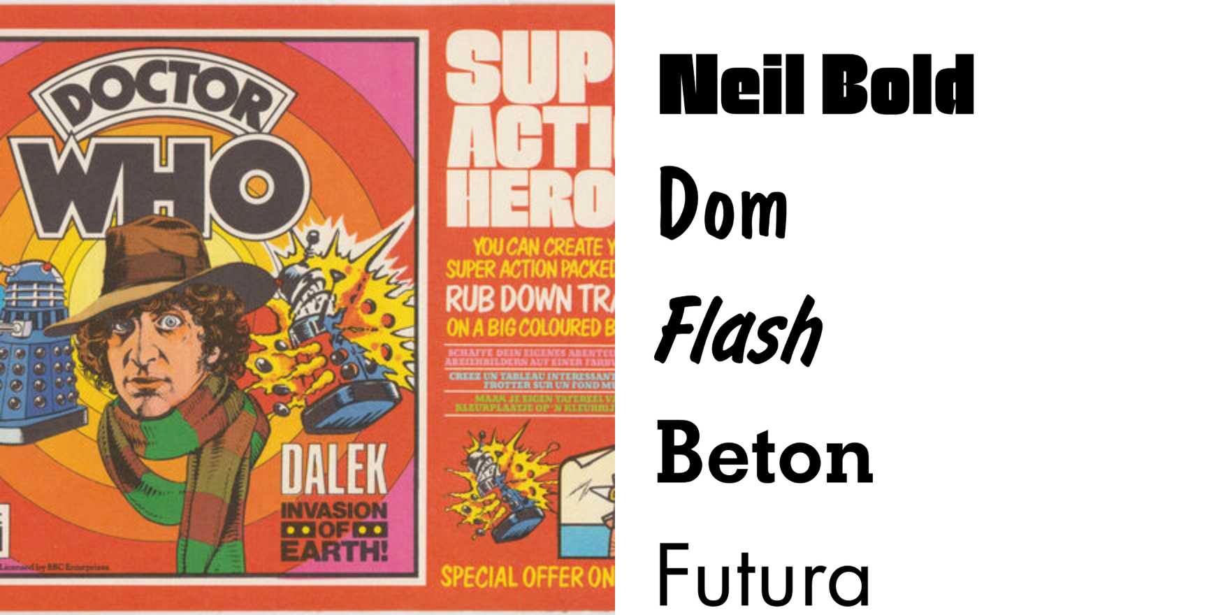 Doctor Who Action Transfers by Letraset - Fonts In Use