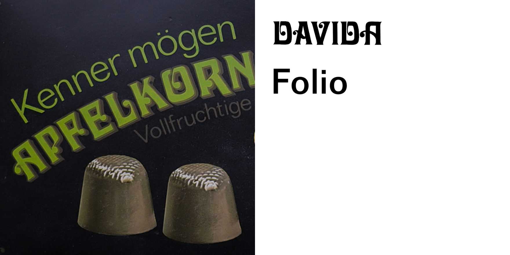 Apfelkorn Pralinen - Fonts In Use