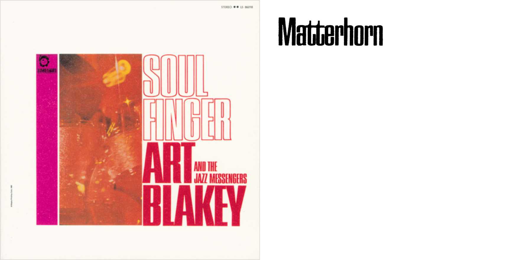 Art Blakey and The Jazz Messengers – Soul Finger album art - Fonts In Use
