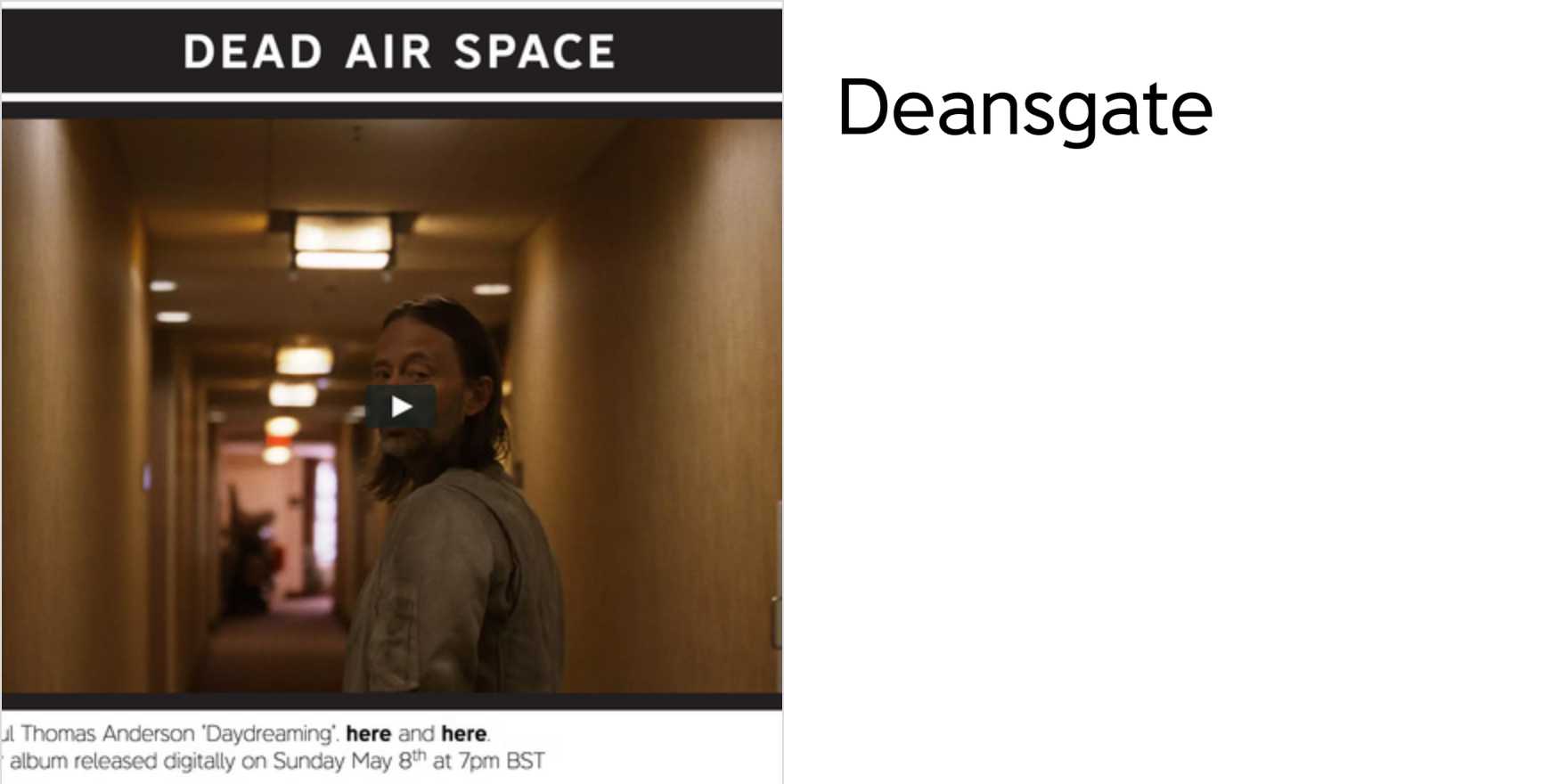 Dead Air Space (Radiohead.com) - Fonts In Use