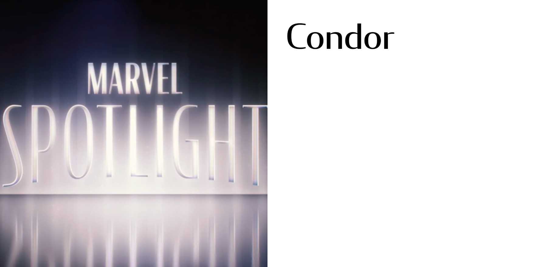Marvel Spotlight banner - Fonts In Use
