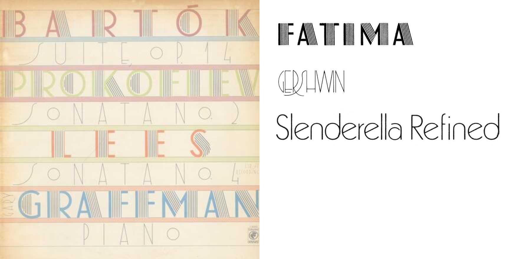 Gary Graffman – Bartók’s Suite, Op. 14 et al. album art - Fonts In Use