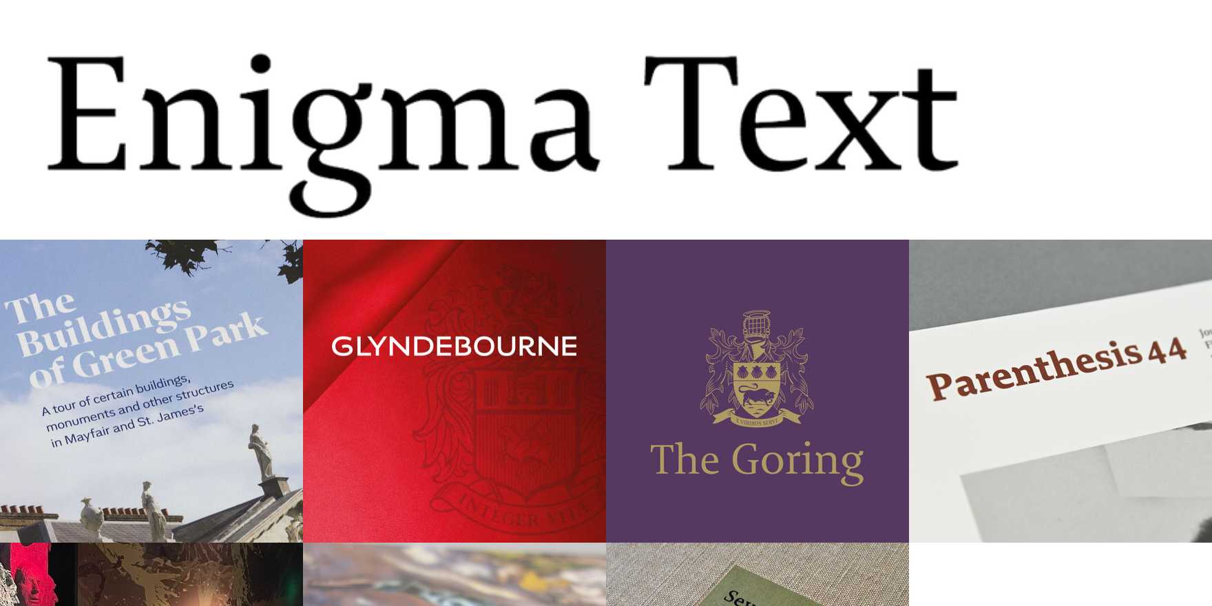 Enigma Text in use - Fonts In Use