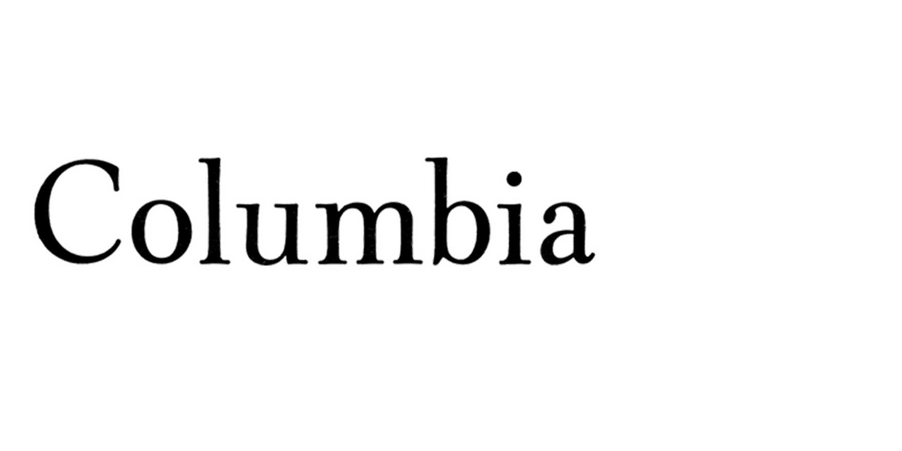 Columbia in use - Fonts In Use