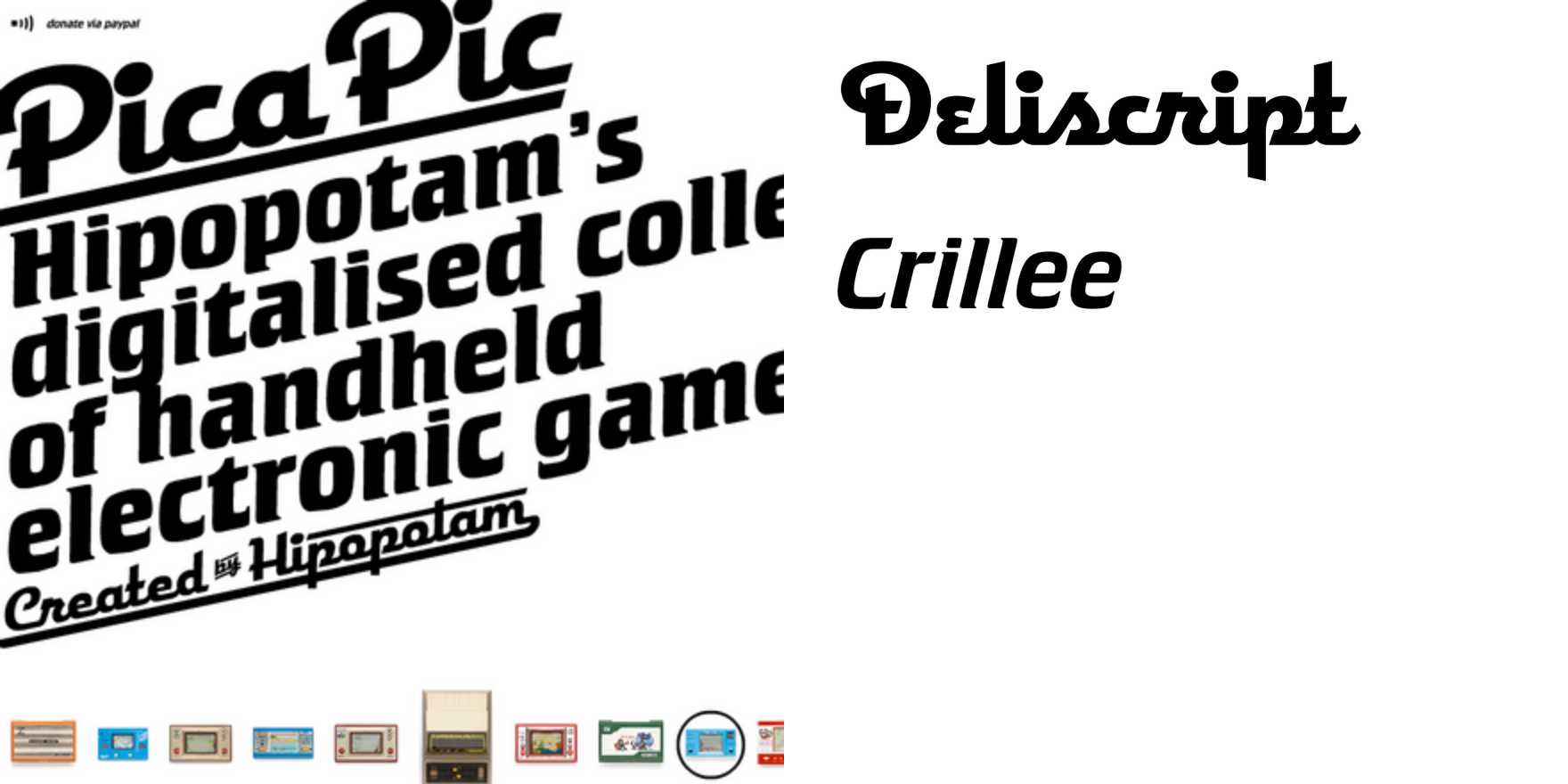 Pica Pic website - Fonts In Use