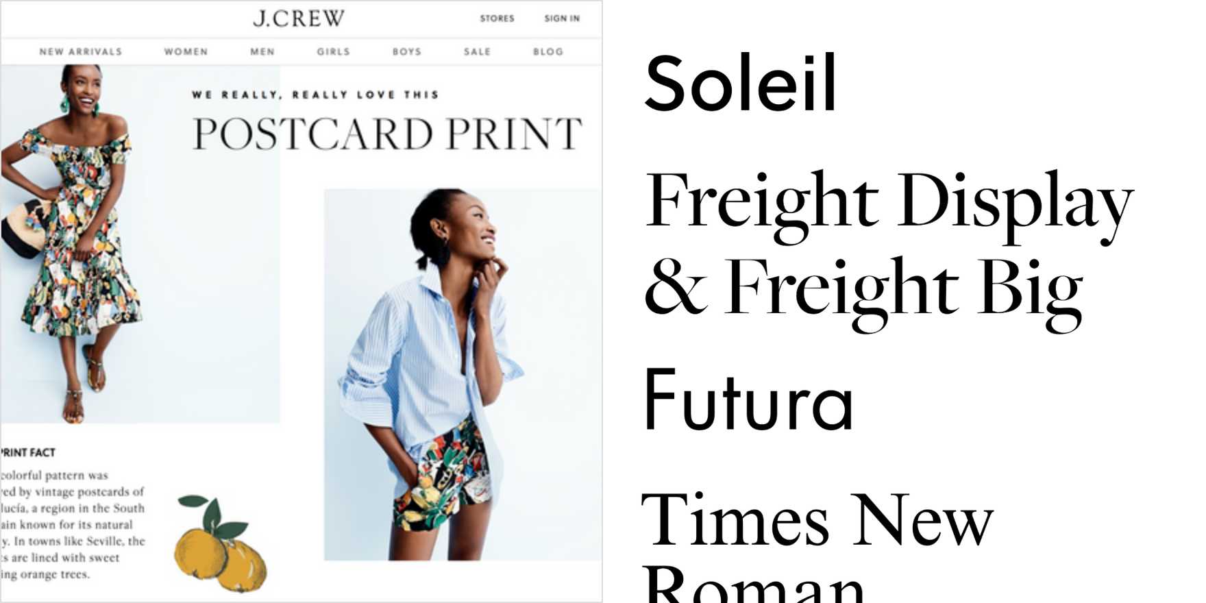 J.Crew website (2017) - Fonts In Use