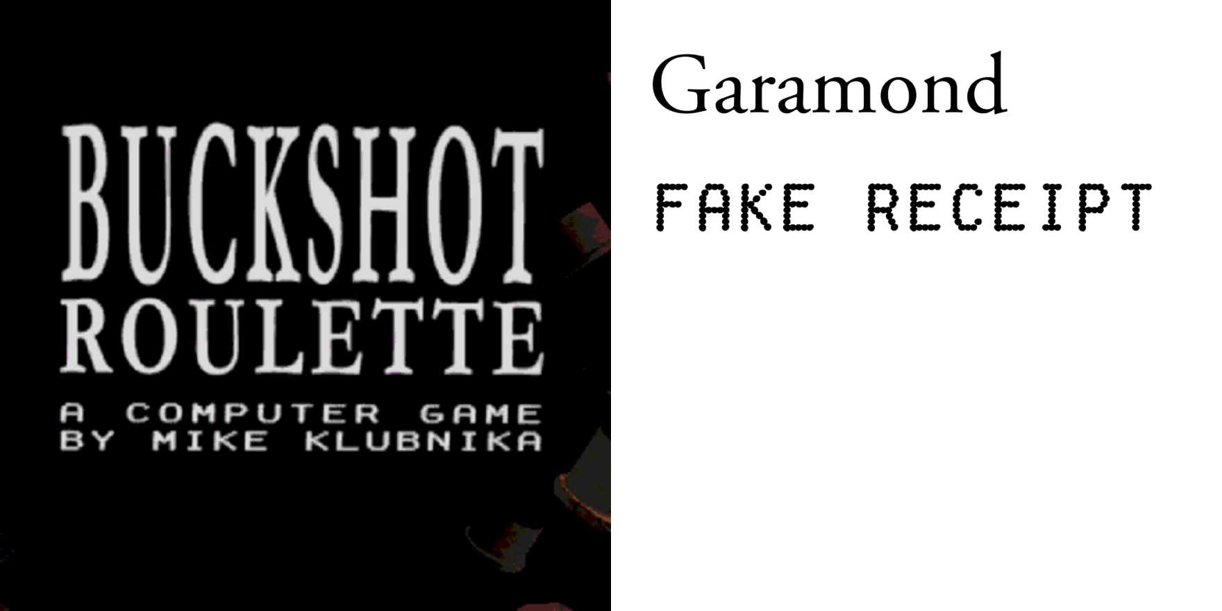 Buckshot Roulette video game - Fonts In Use