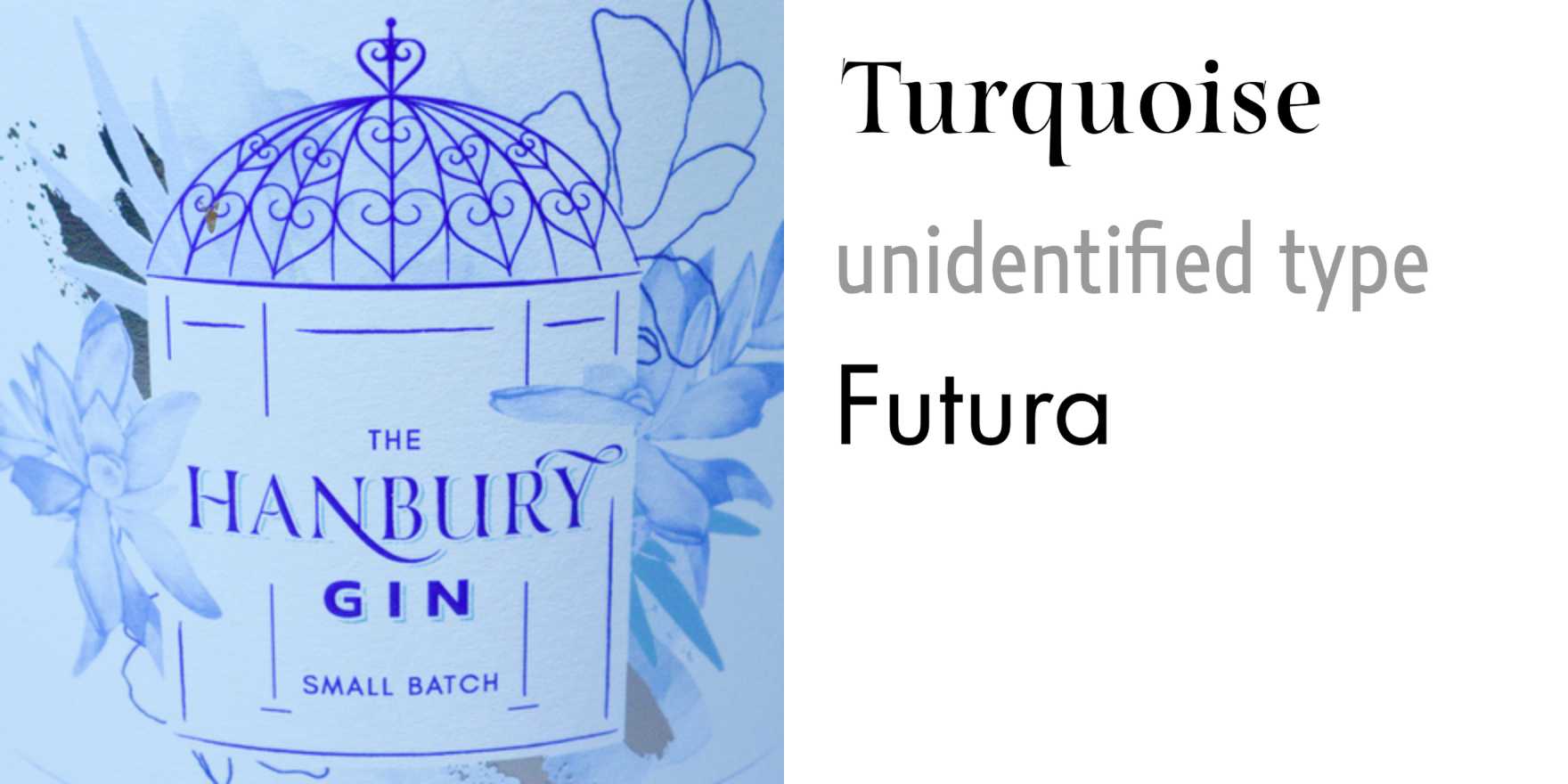 The Hanbury Gin - Fonts In Use