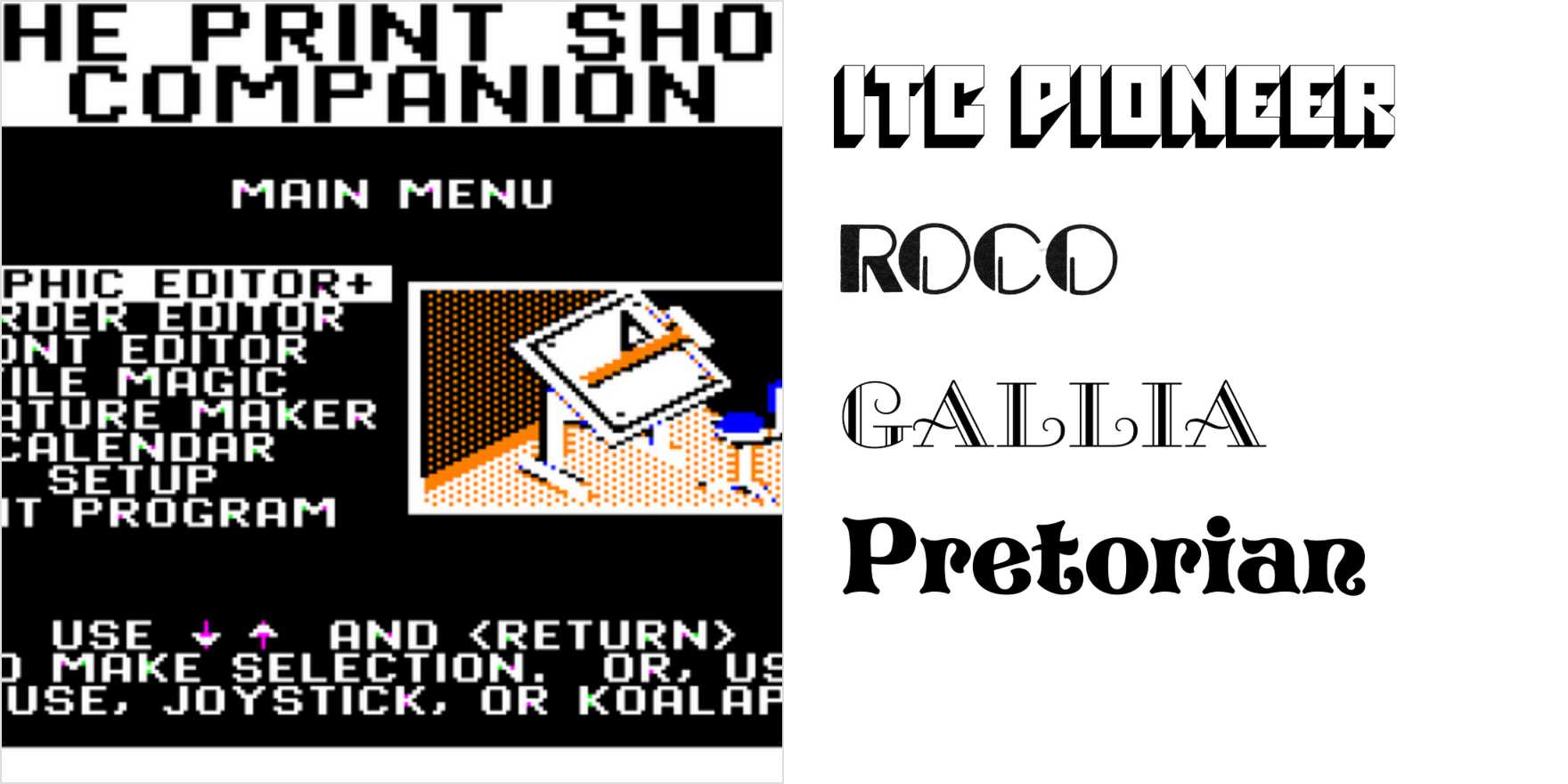 The Print Shop Companion - Fonts In Use