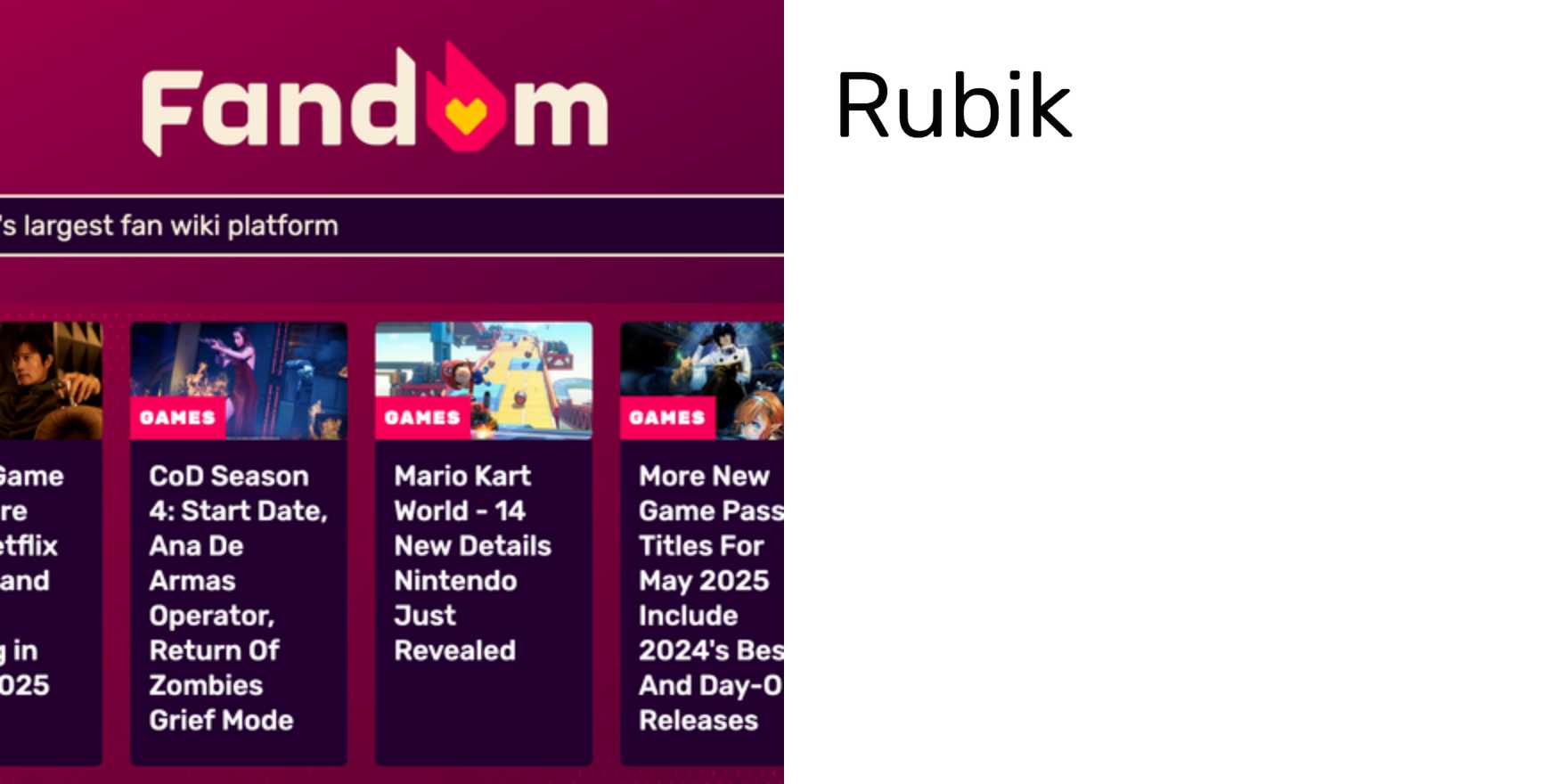 Fandom - Fonts In Use