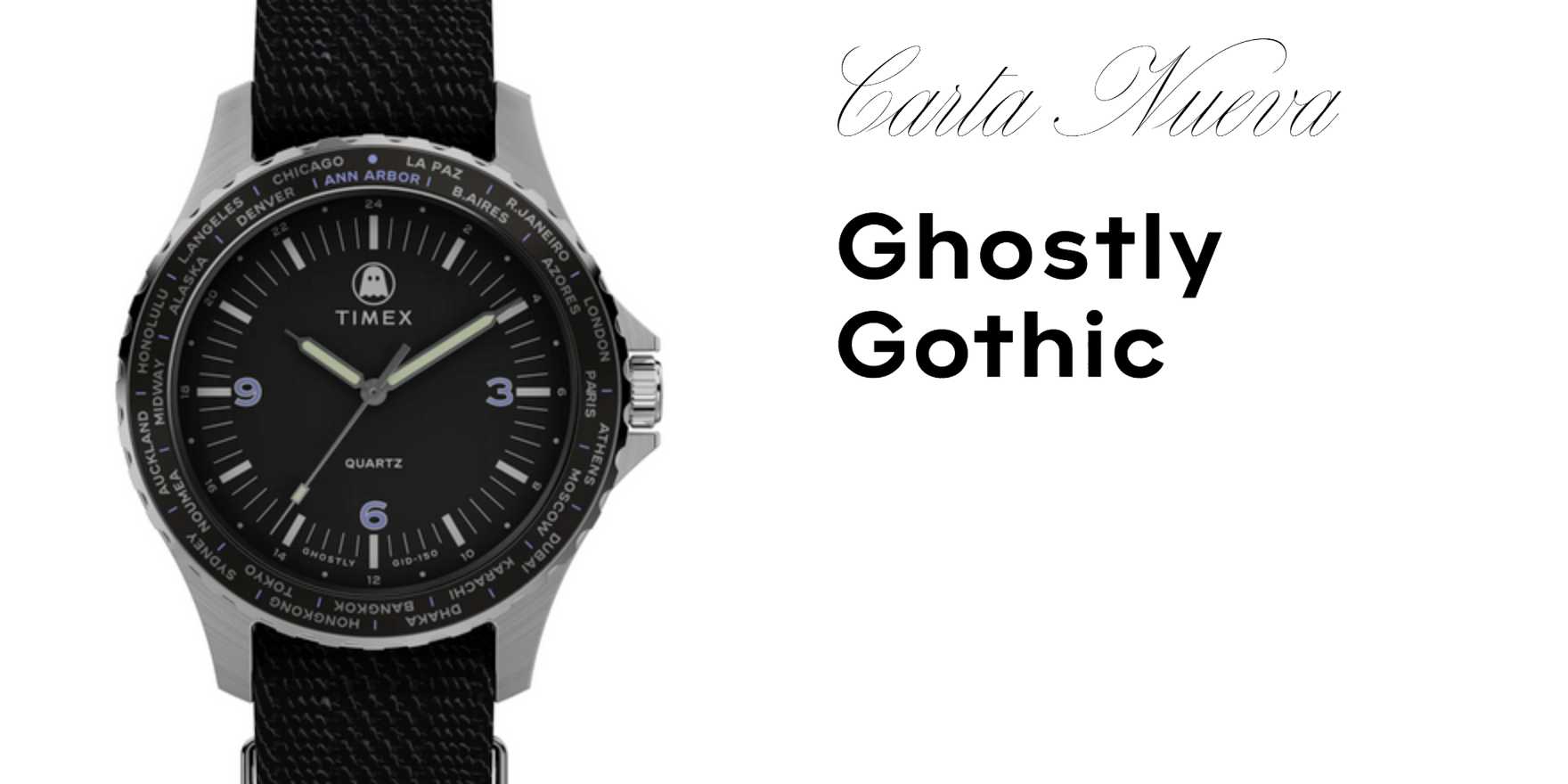 Ghostly × Timex Navi Watch - Fonts In Use