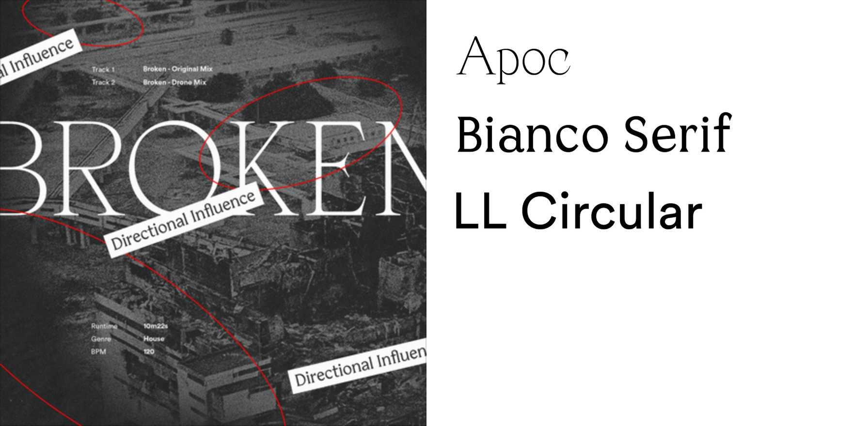 Directional Influence – “Broken” single cover - Fonts In Use