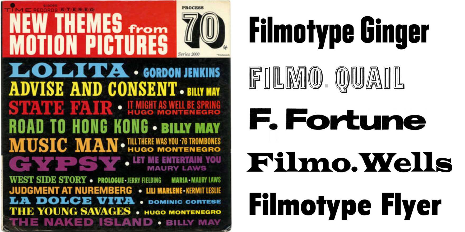 Various Artists – New Themes from Motion Pictures album art - Fonts In Use