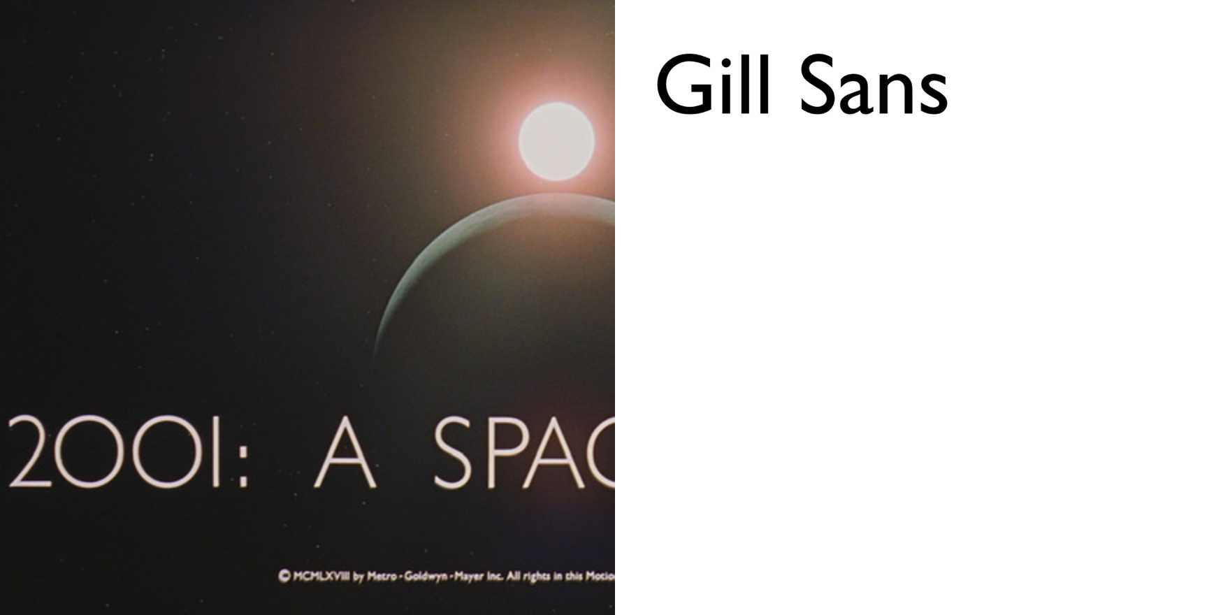2001: A Space Odyssey (1968) title - Fonts In Use