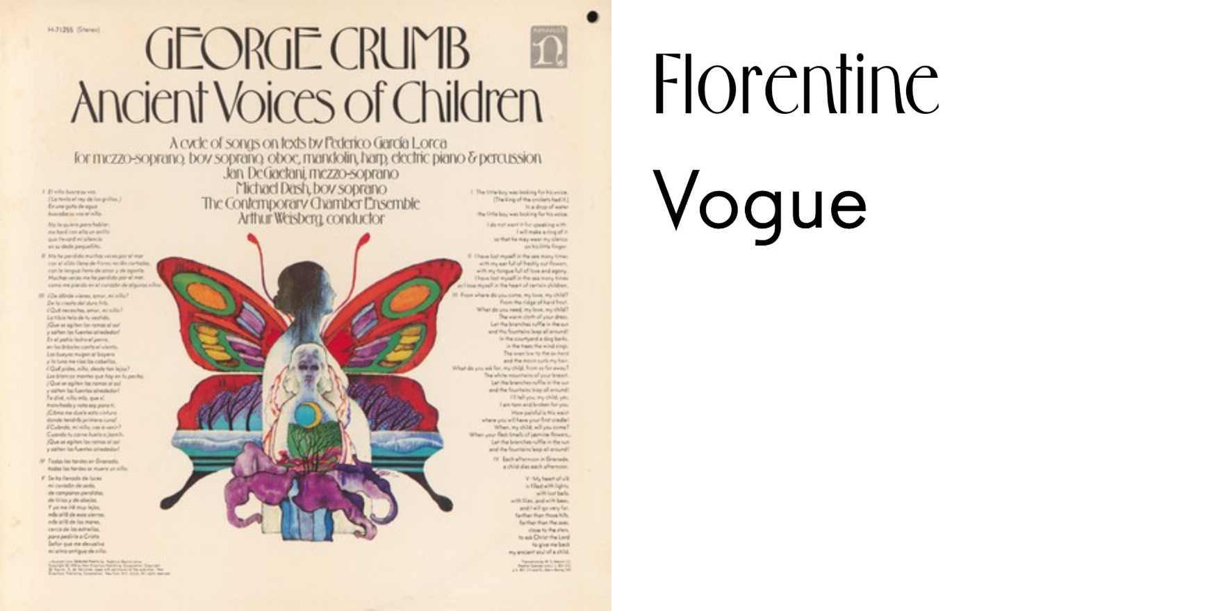 George Crumb – Ancient Voices of Children album art - Fonts In Use