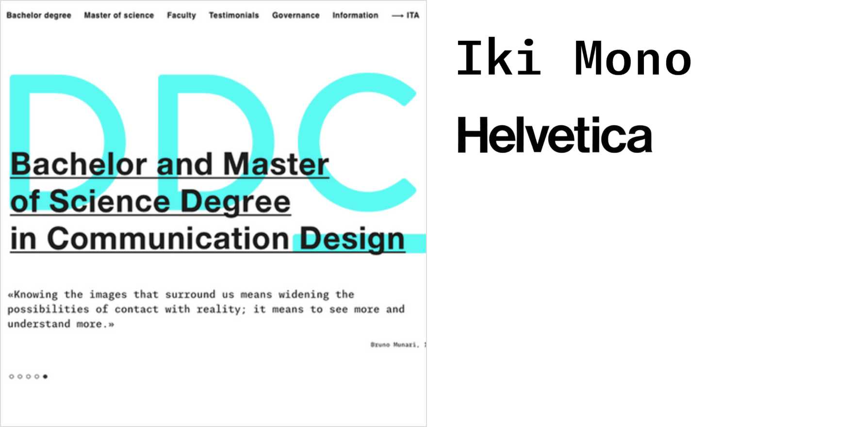DDC – Design della Comunicazione website - Fonts In Use