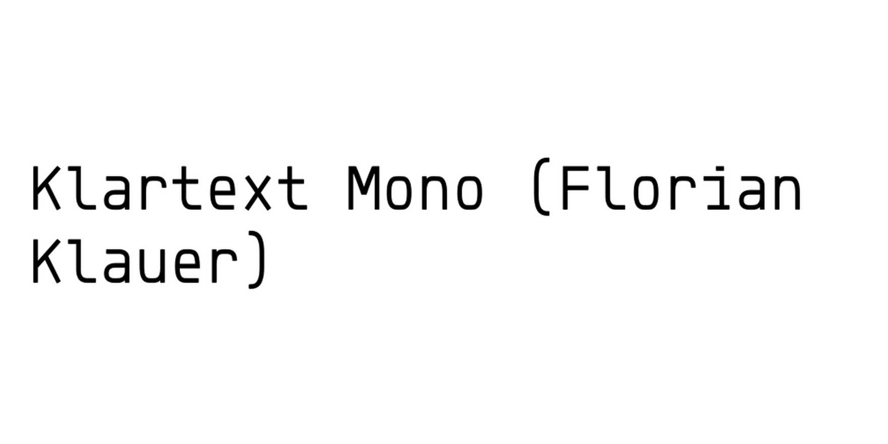 Klartext Mono (Florian Klauer) in use - Fonts In Use