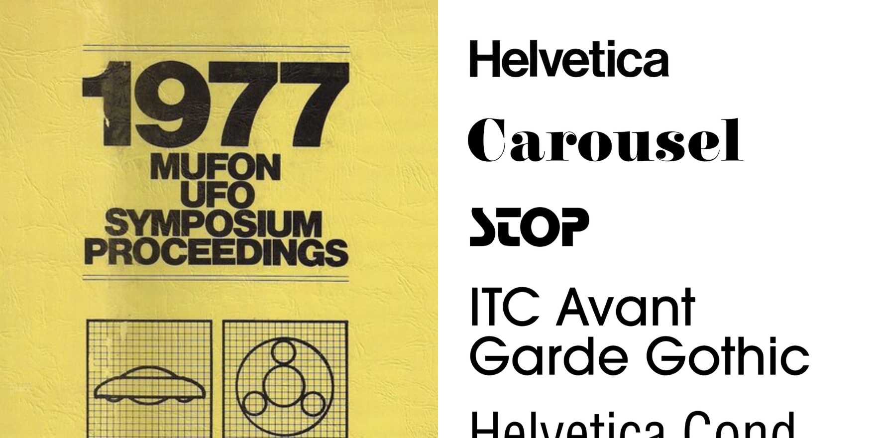 MUFON UFO Symposium brochures, 1977–1979 - Fonts In Use