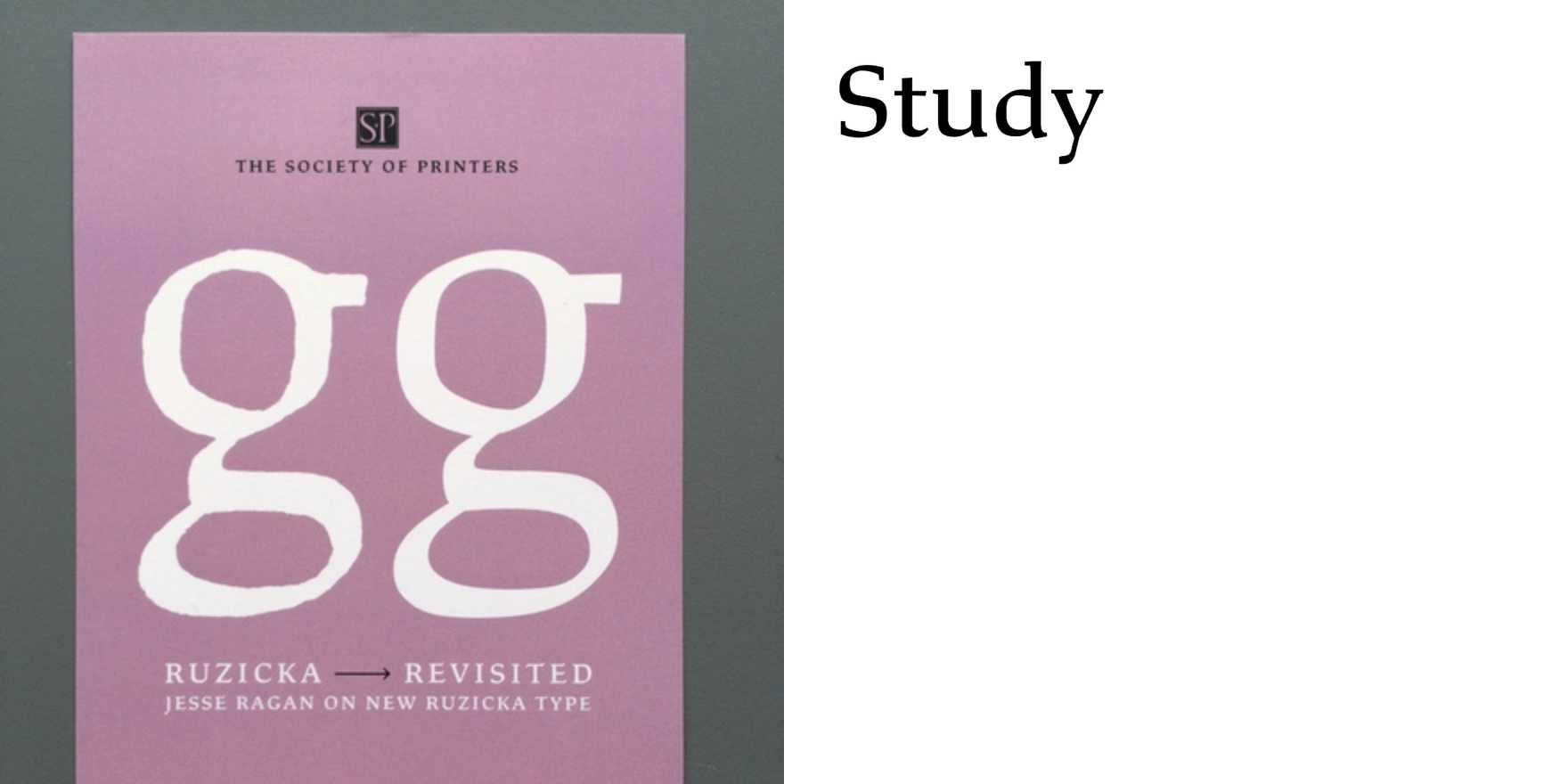 Jesse Ragan – “Ruzicka Revisited” invitation - Fonts In Use