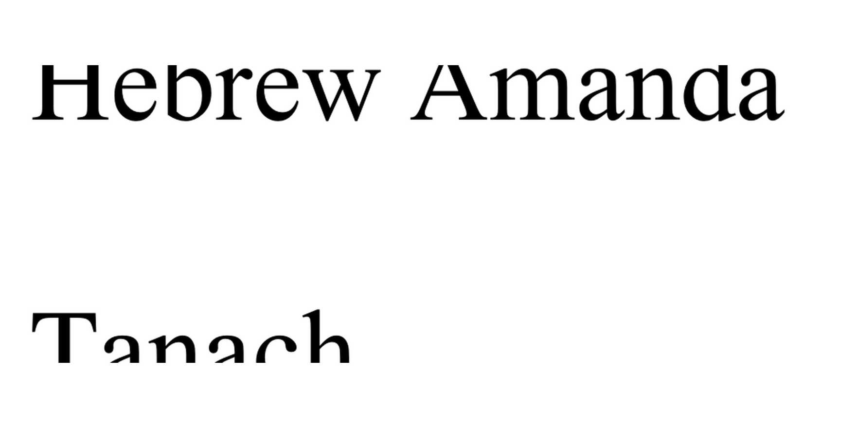 Hebrew Amanda Tanach in use - Fonts In Use
