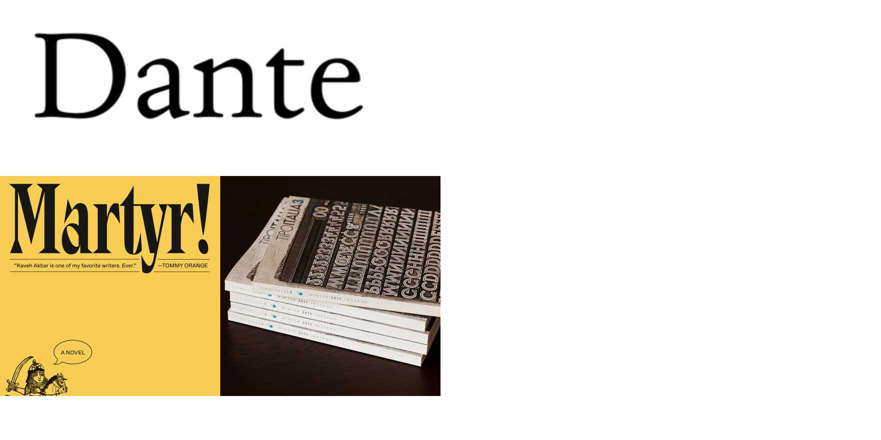 Dante in use - Fonts In Use
