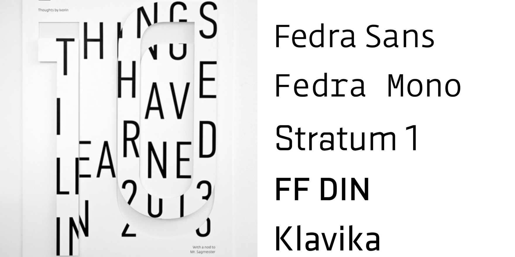 10 Things I Have Learned - Fonts In Use