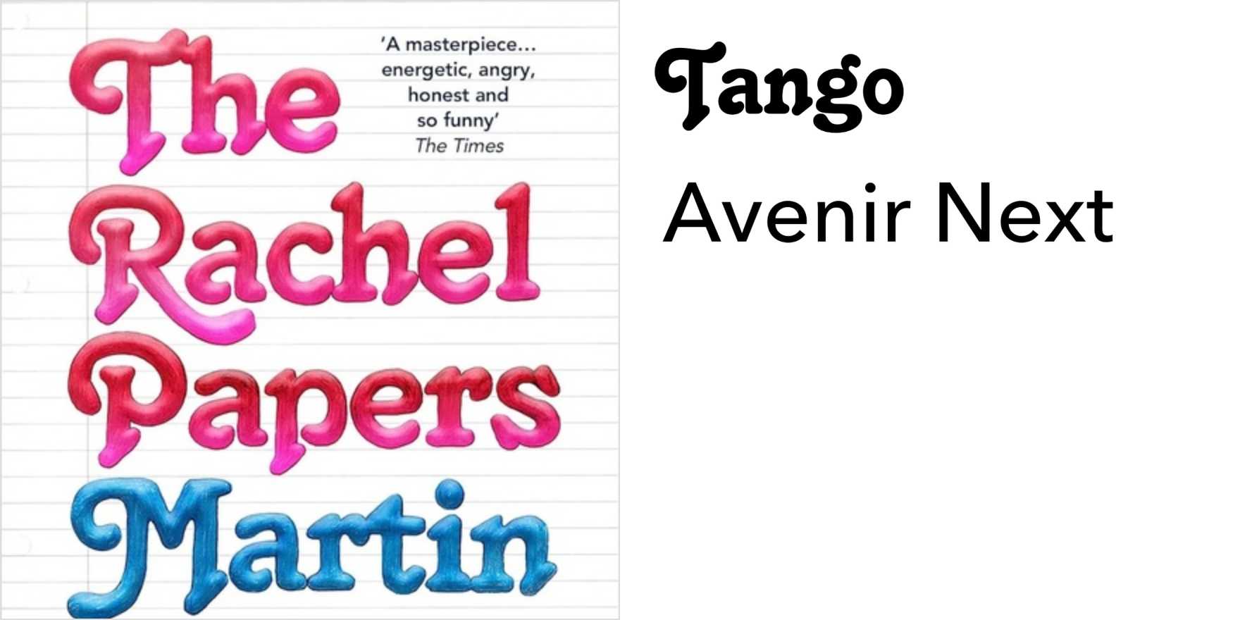 The Rachel Papers by Martin Amis (Vintage Classics) - Fonts In Use