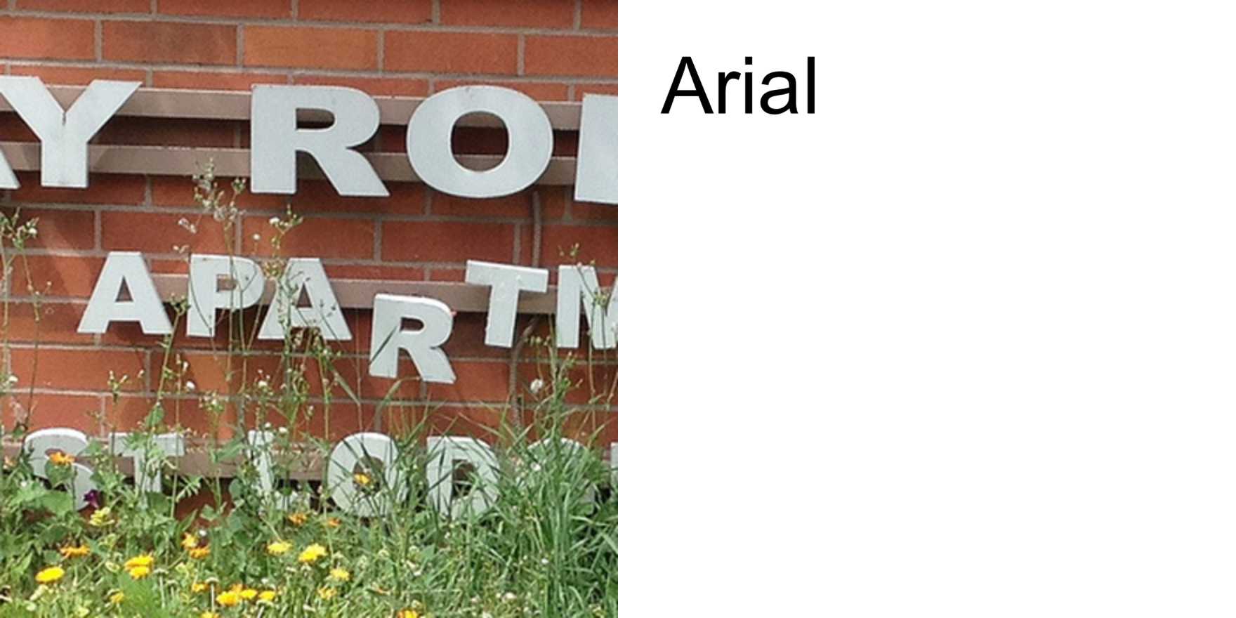 May Robinson Apartments - Fonts In Use