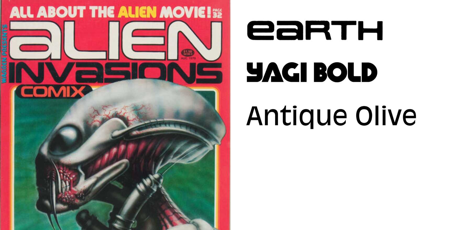 Warren Presents Alien Invasions Comix (Warren Publishing) - Fonts In Use